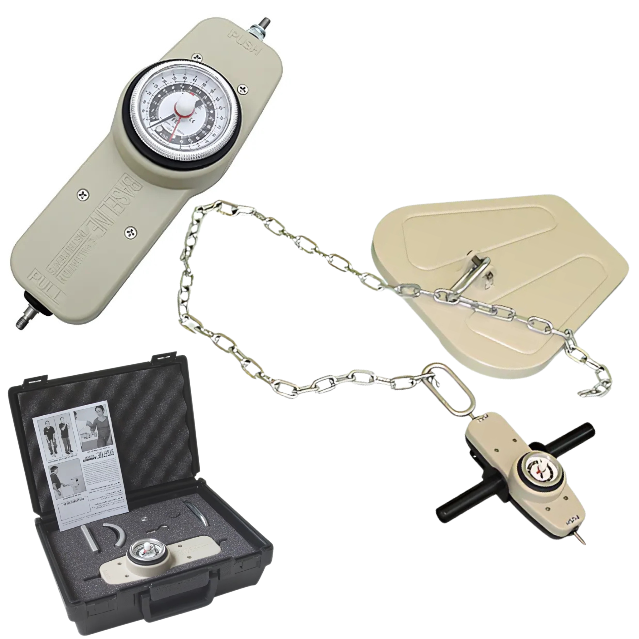 Baseline MMT Hydraulic Push-Pull Dynamometer with Analog Gauge (50-500 ...